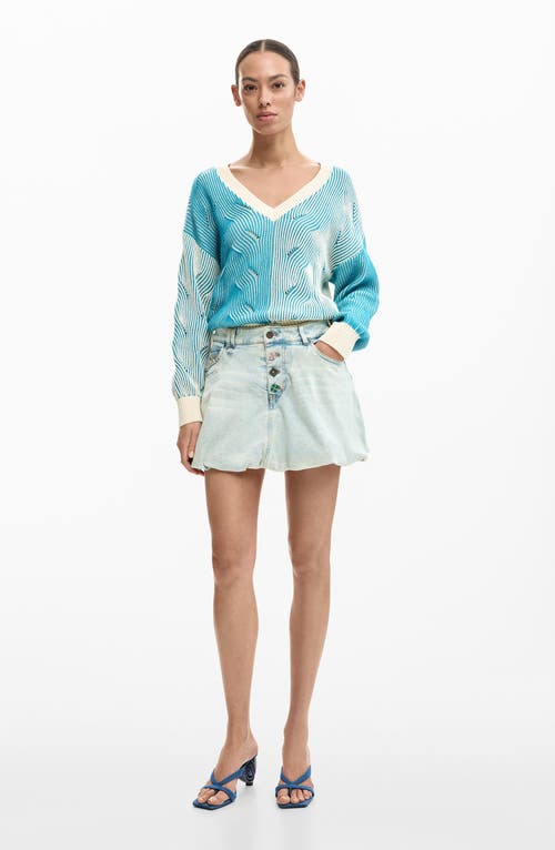 DESIGUAL Bubble Hem Denim Miniskirt